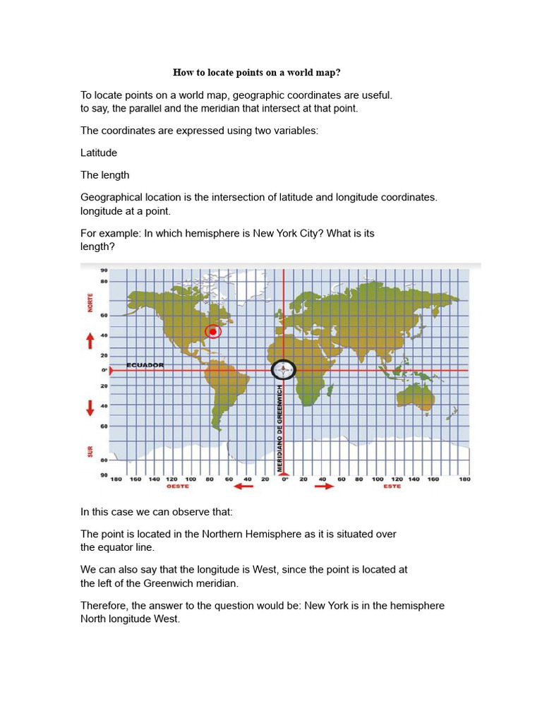 How to Find Points on a World Map | PDF