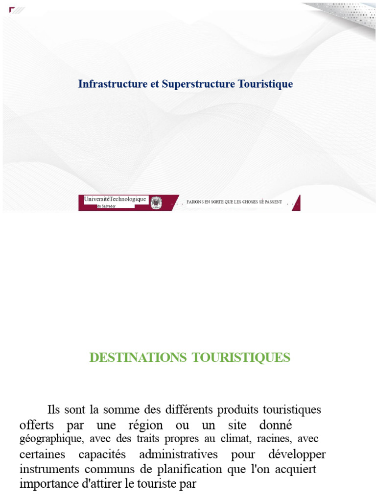 Infrastructure et Superstructure Touristique | PDF