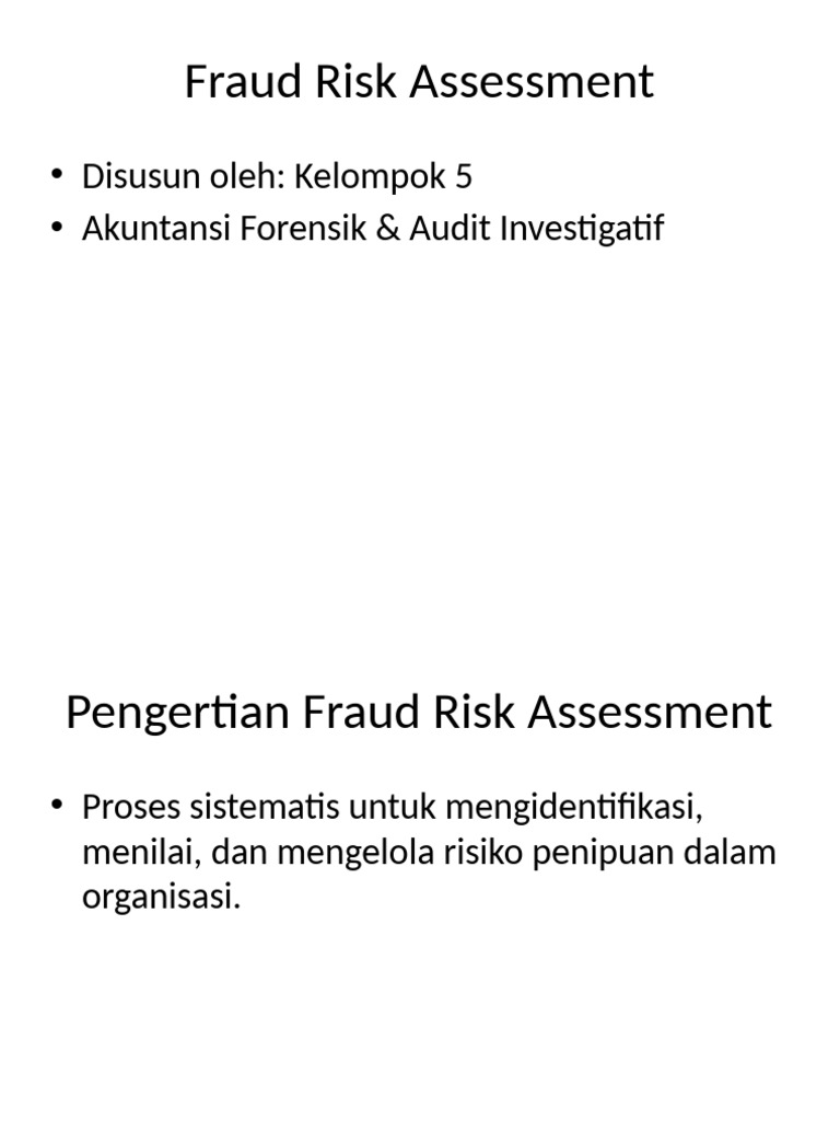 Fraud Risk Assessment Simple | PDF