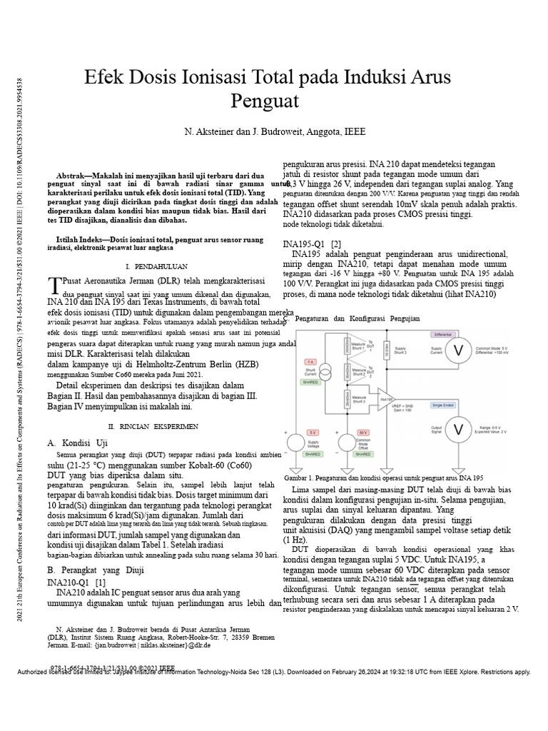 Pengaruh Dosis Ionisasi pada Penguat Arus | PDF