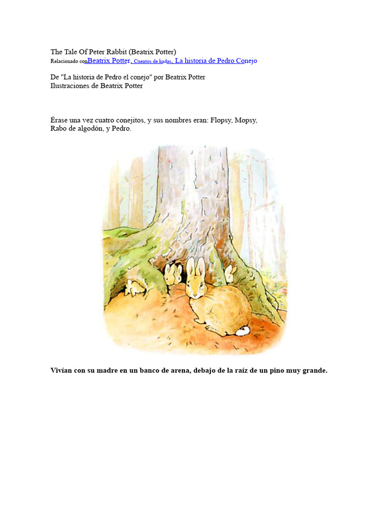 La Historia de Pedro Conejo | PDF