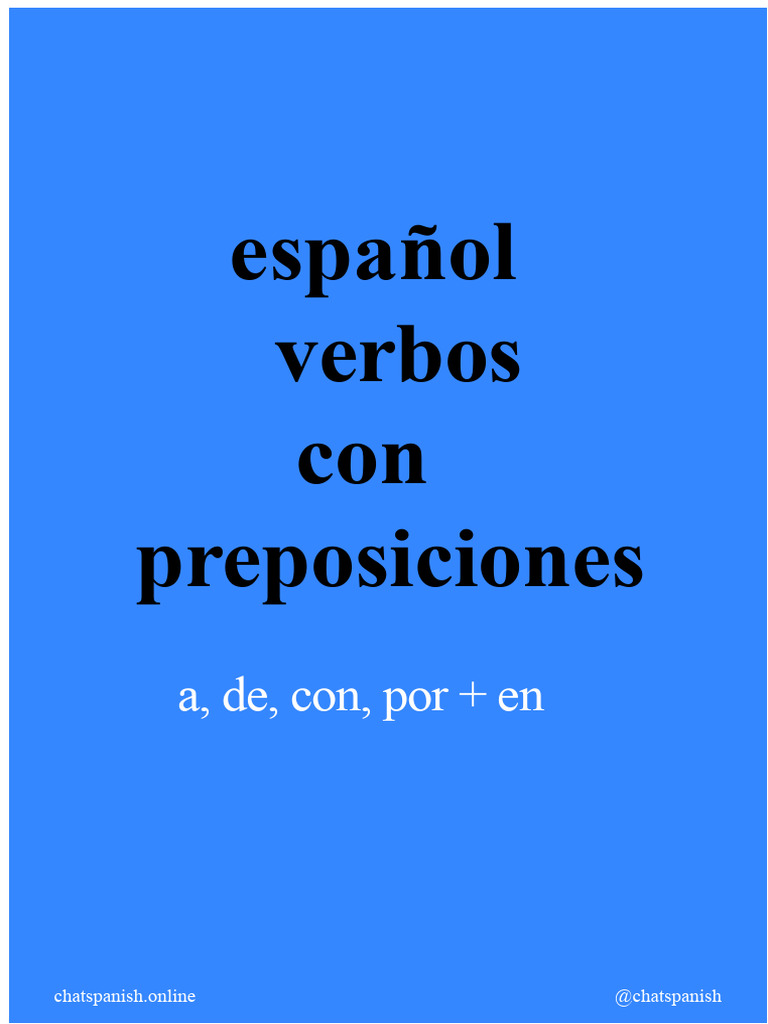 Verbos en español con preposiciones | PDF | Tipología Lingüística ...