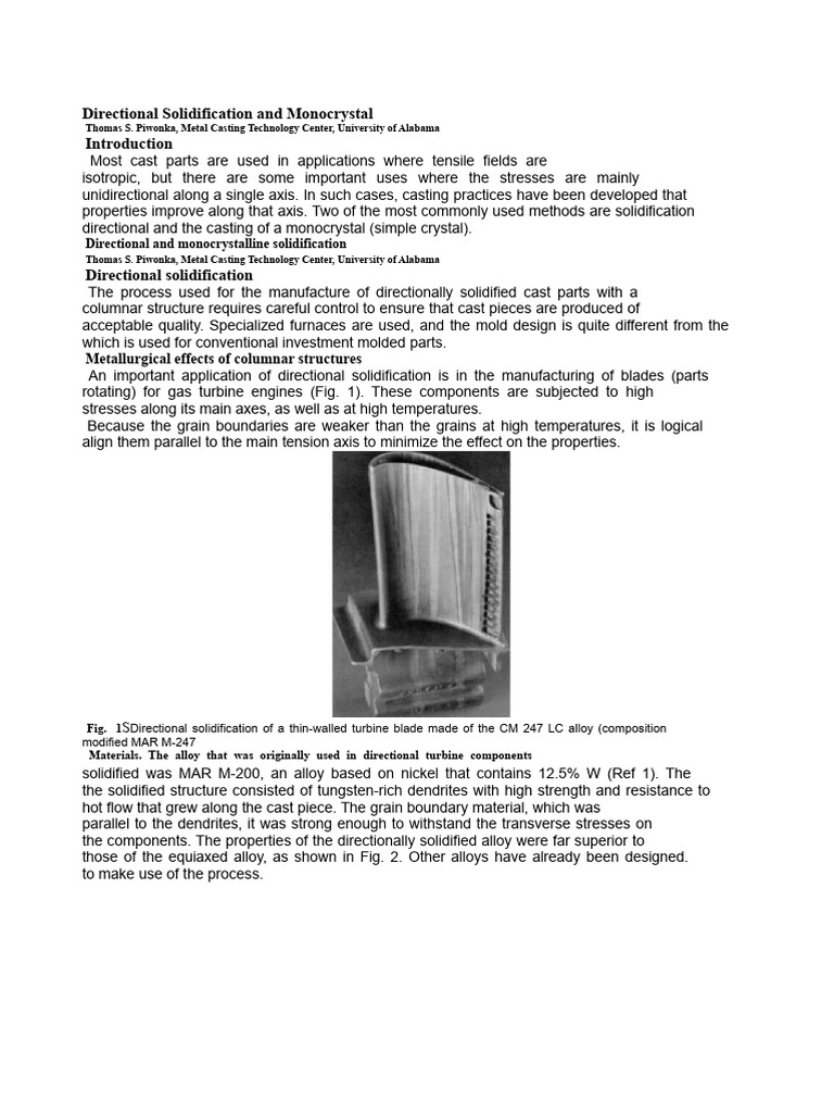 Directional and monocrystalline solidification | PDF | Extrusion | Crystallite