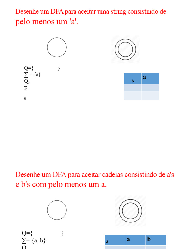 Desenho de DFAs para Linguagens Específicas | PDF | Lógica matemática ...