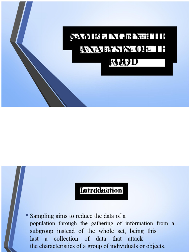 SAMPLING IN FOOD ANALYSIS.pptx | PDF | Sampling (Statistics) | Water