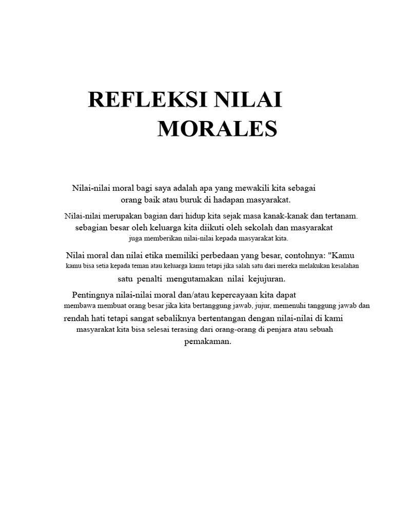 Pentingnya Nilai Moral dalam Kehidupan | PDF