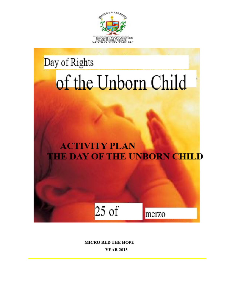 Day of the Unborn Child Activity Plan | PDF | Prenatal Development ...