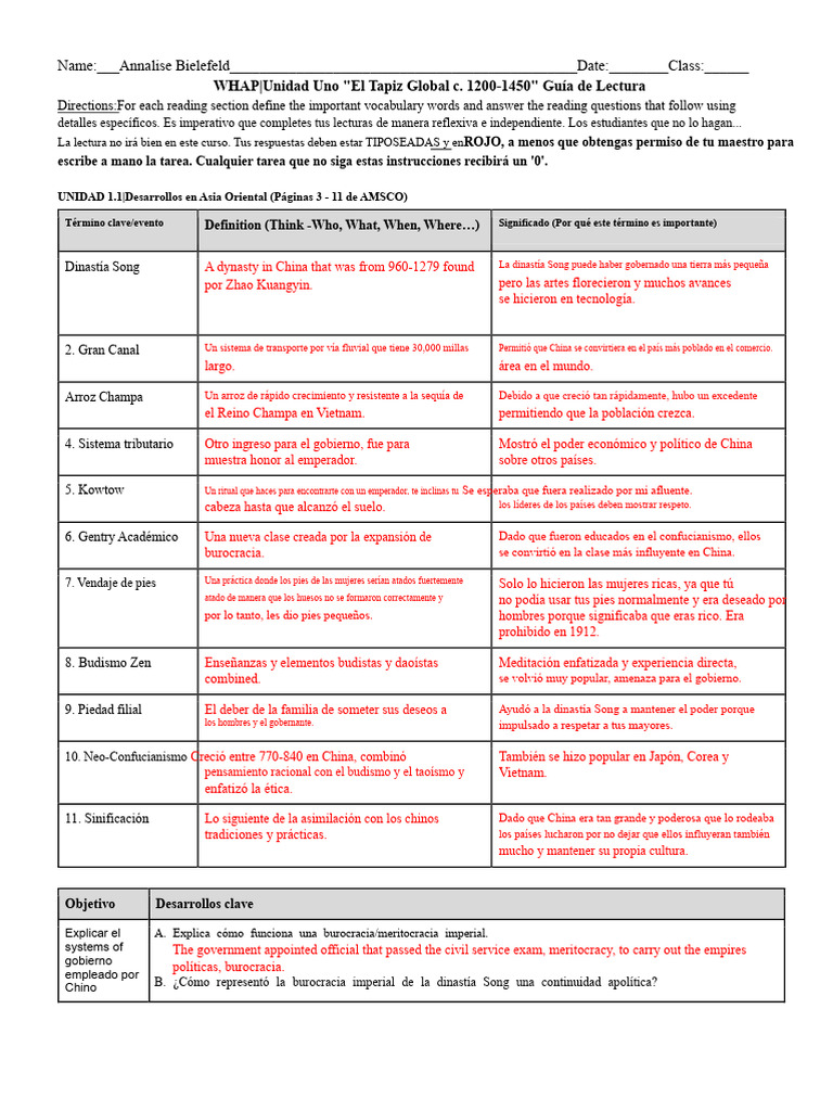 Guía de Lectura de La Unidad 1 | PDF | China | Política mundial