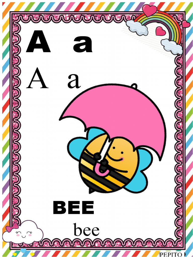 ALPHABET Rain of Love 4 Types of Letter | PDF