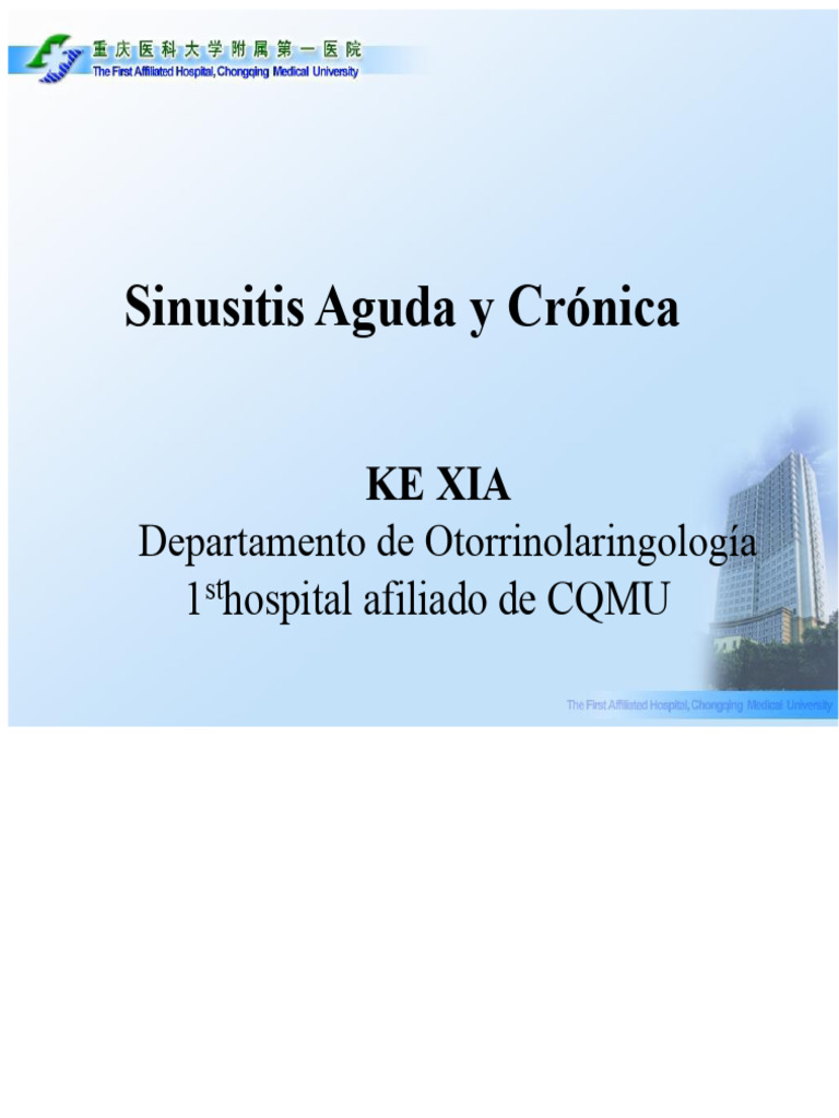 Sinusitis Aguda y Crónica | PDF | Nariz humana | Otorrinolaringología