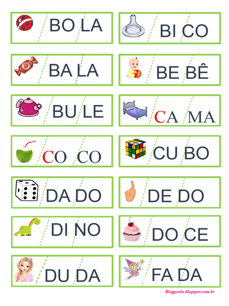 Rompecabezas de Las Sílabas 1 | PDF