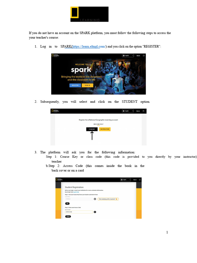 How to Register on SPARK Platform | PDF