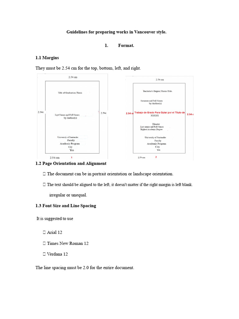 Vancouver Style Formatting Guidelines | PDF | Grammar | Syntax