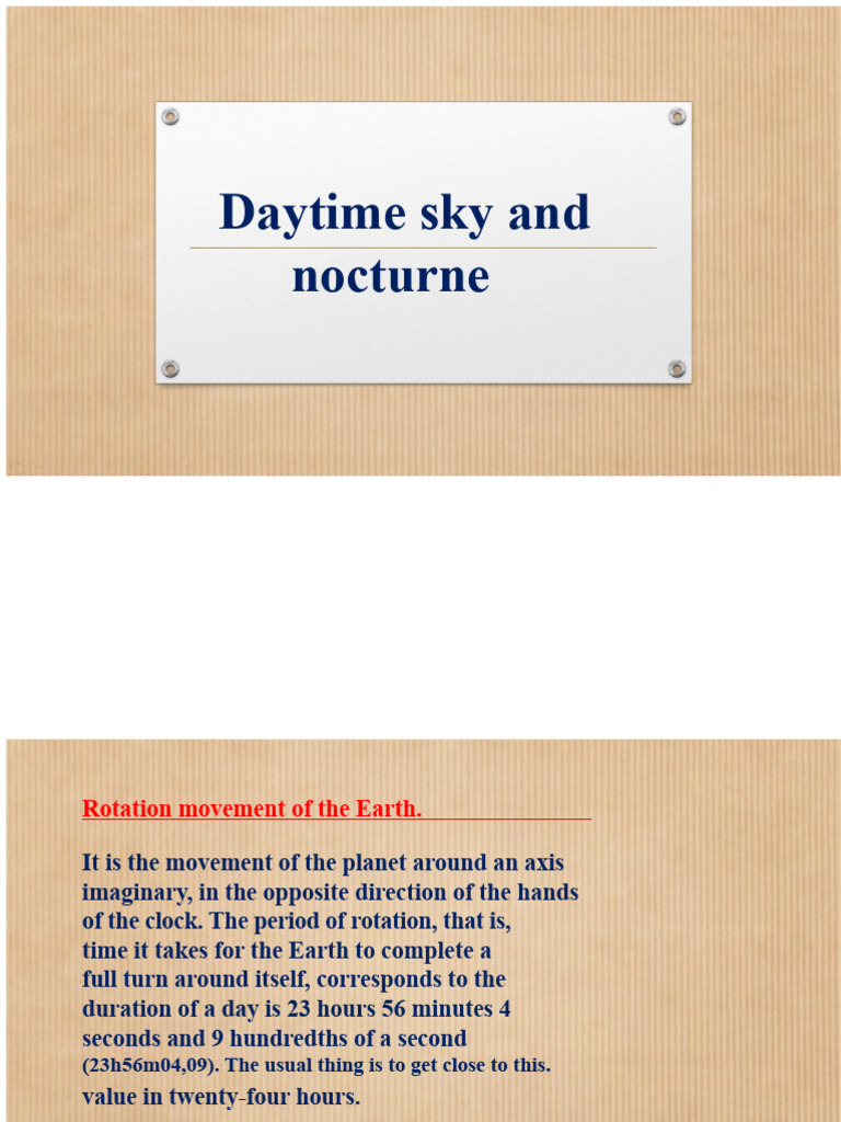 The Daytime and Nighttime Sky | PDF | Earth | Rotation