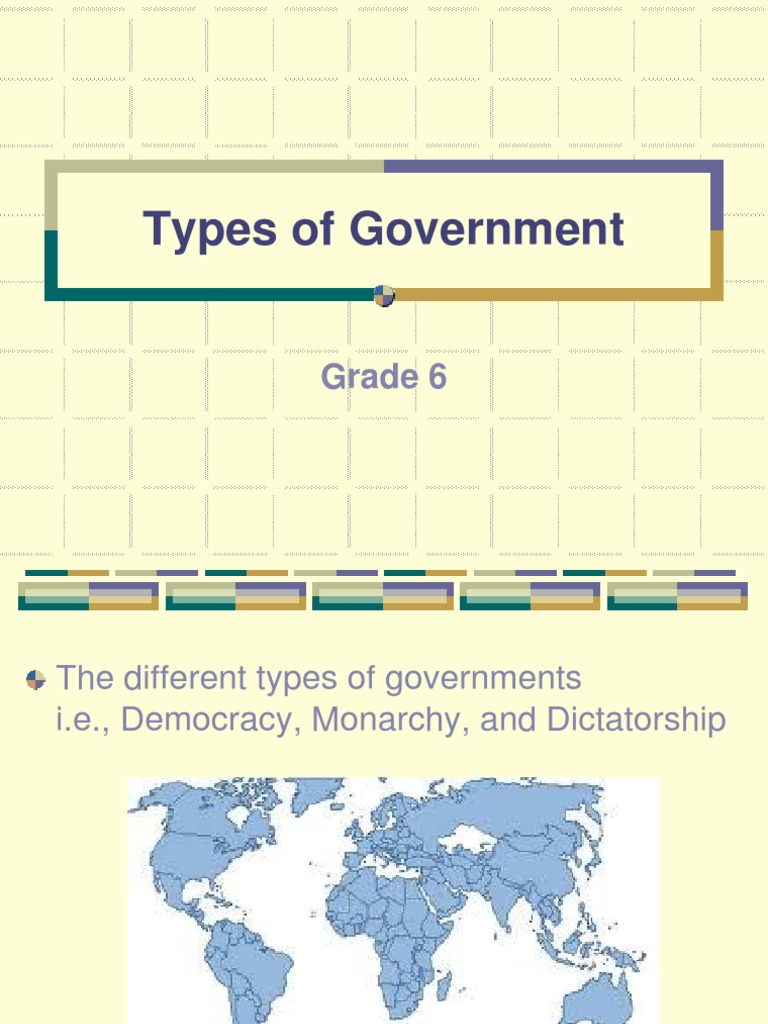 Types of Government: Grade 6 | PDF | Monarchy | Democracy