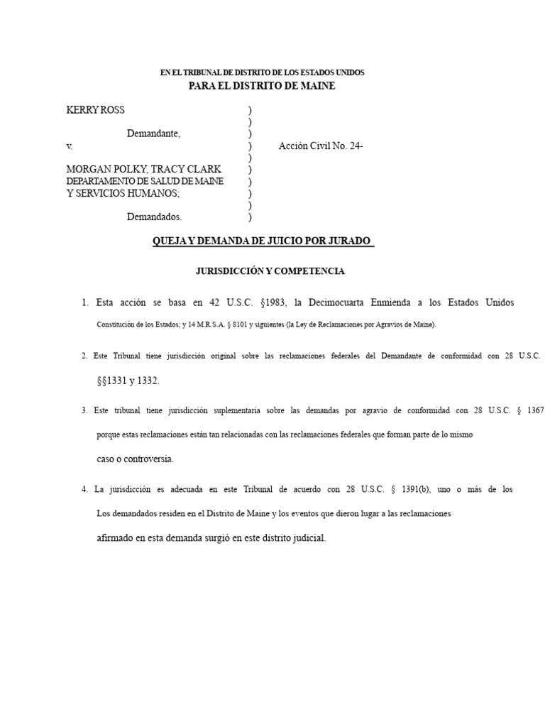 Queja de Ross | PDF | Tribunal de Distrito de los Estados Unidos ...