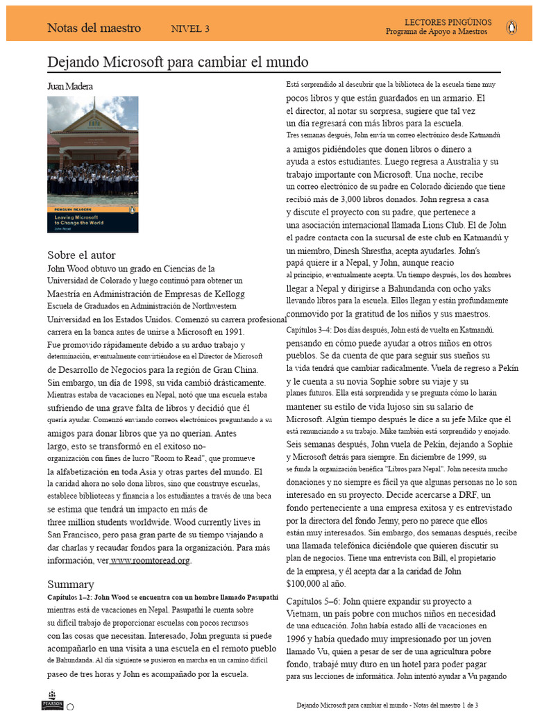 John Wood: De Microsoft a la alfabetización | PDF