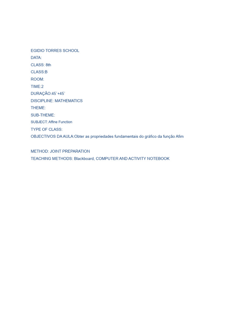 Preliminary Lesson Plan | PDF