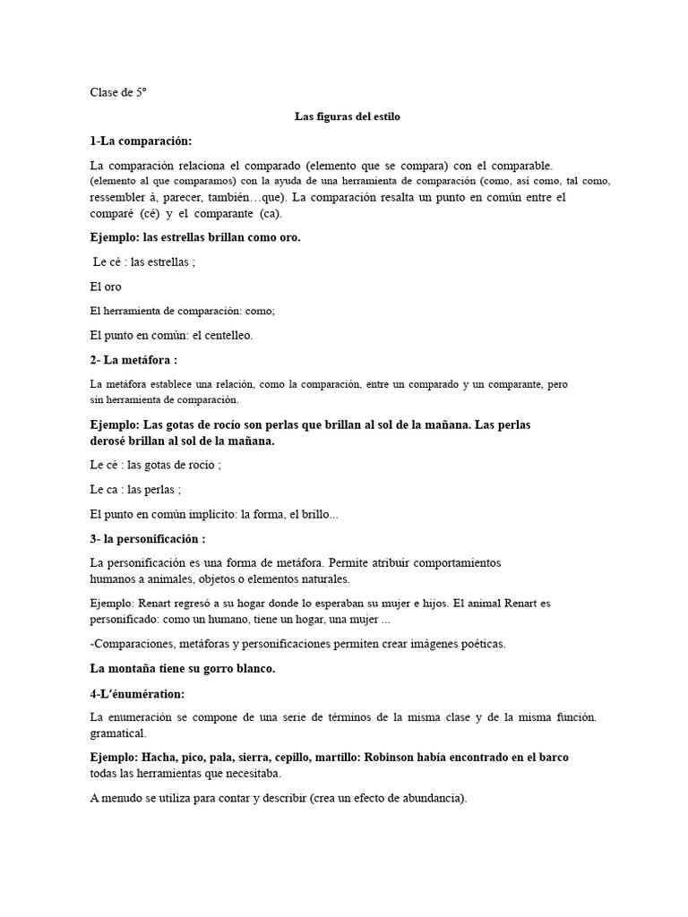 Las figuras retóricas - Curso | PDF | Metáfora