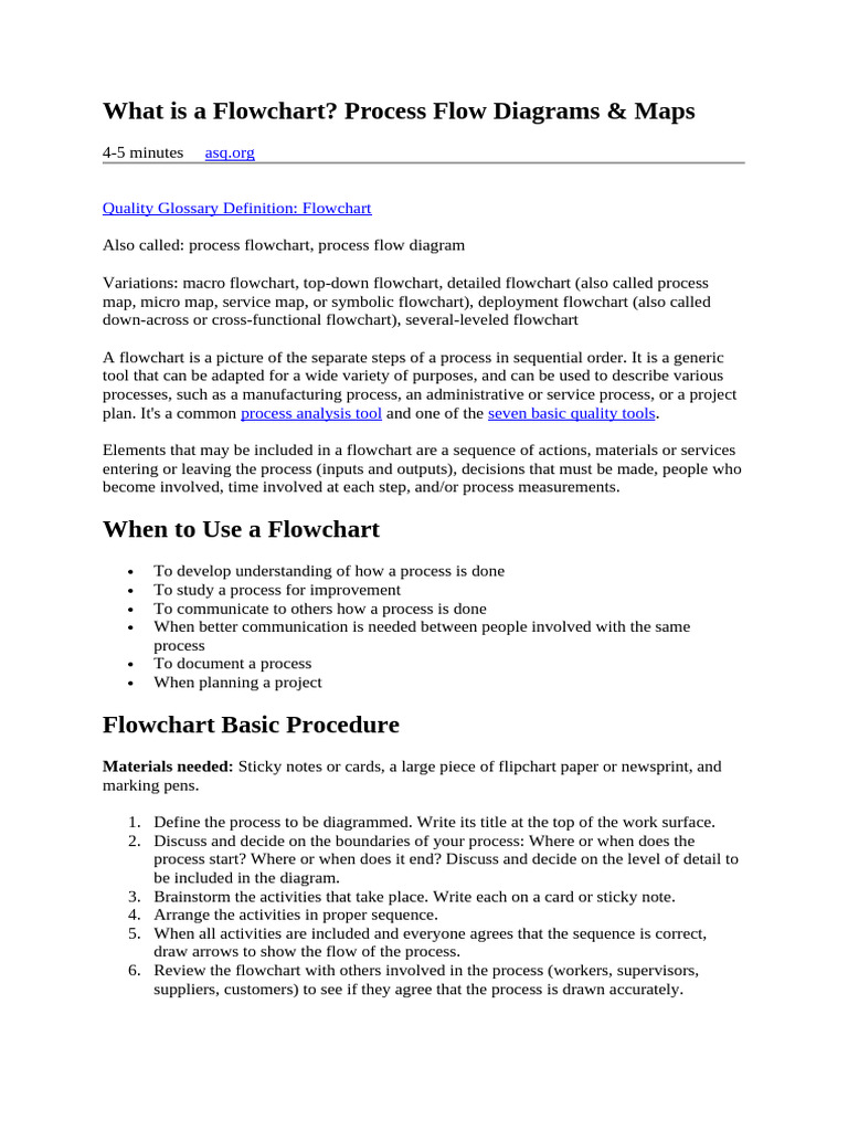 Process Flow Diagrams & Maps[1] | PDF