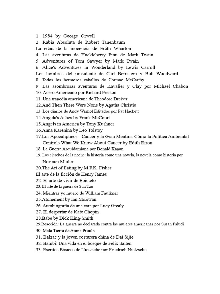 Desafío de Lectura de Rory Gilmore | PDF