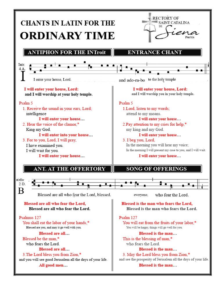 Latin Chants for Ordinary Time | PDF | Eucharist | Catholic Liturgy