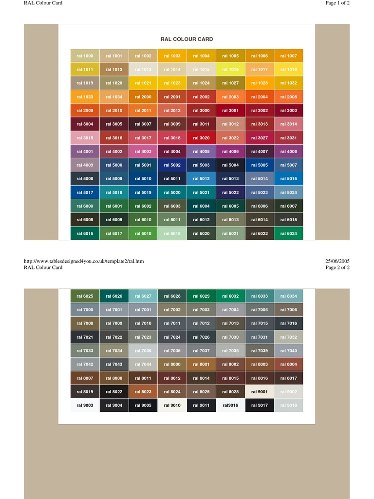 RAL Colour Card | PDF