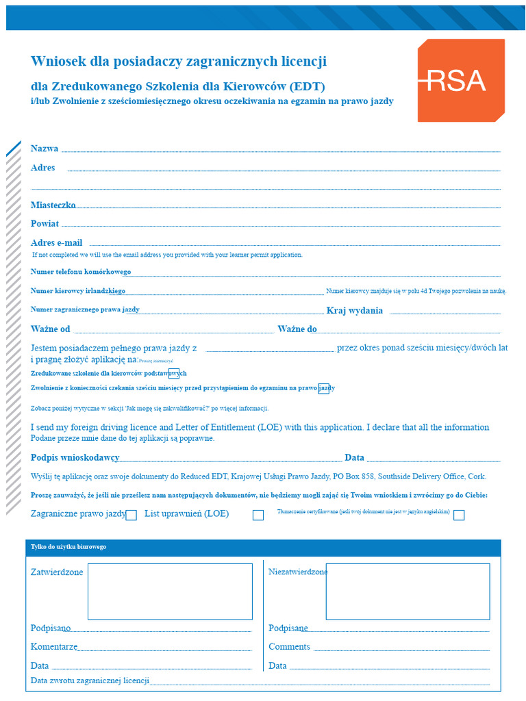 Formularz Aplikacyjny Rsa Edt - HR - Web | PDF