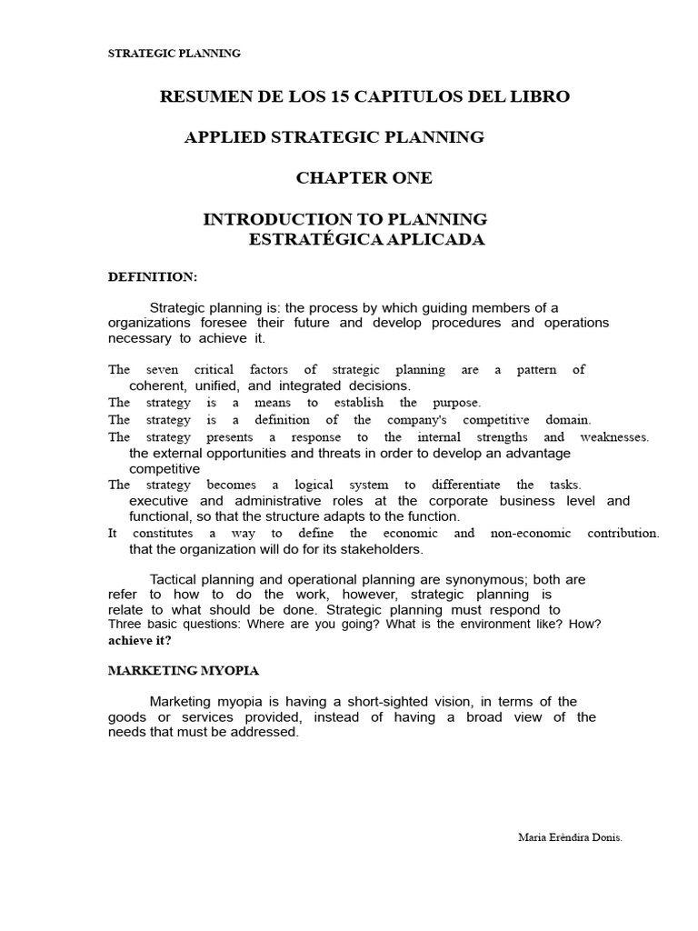 Summary of The Book of Strategic Planning | PDF | Strategic Management ...
