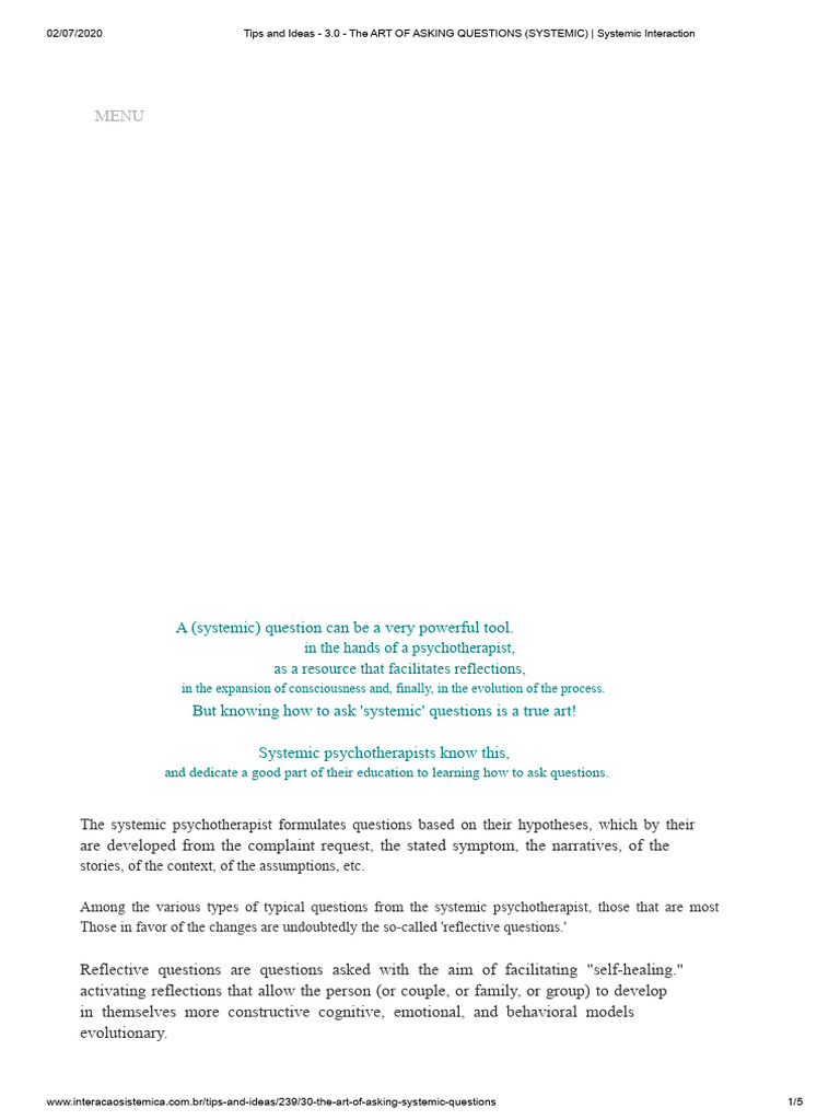 Tips and Ideas - 3.0 - THE ART OF ASKING QUESTIONS (SYSTEMIC ...