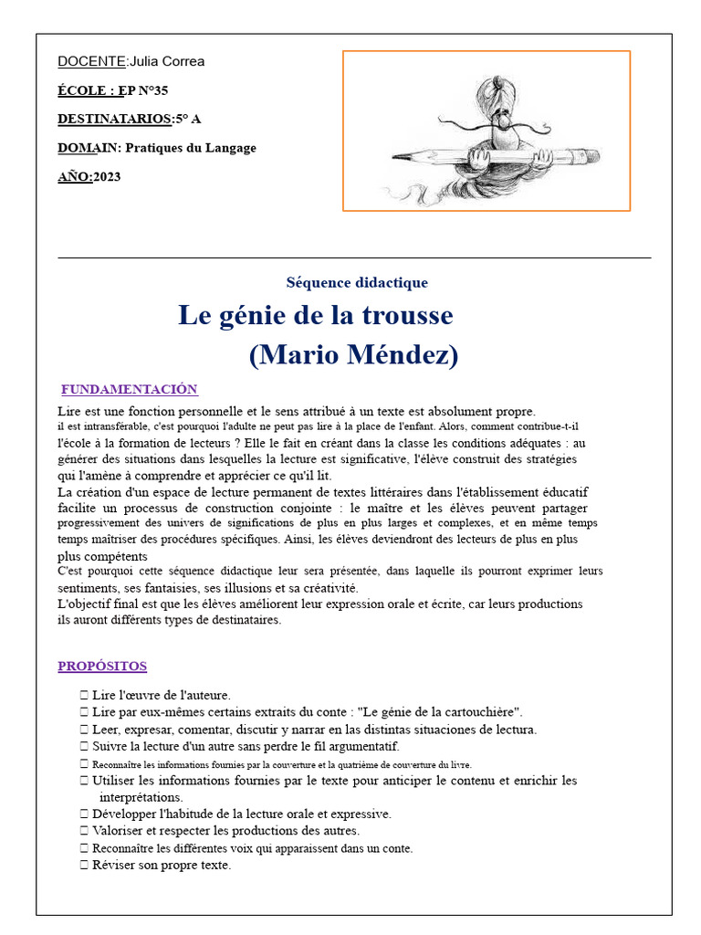 Séquence Didactique : Lecture et Expression | PDF | Communication humaine