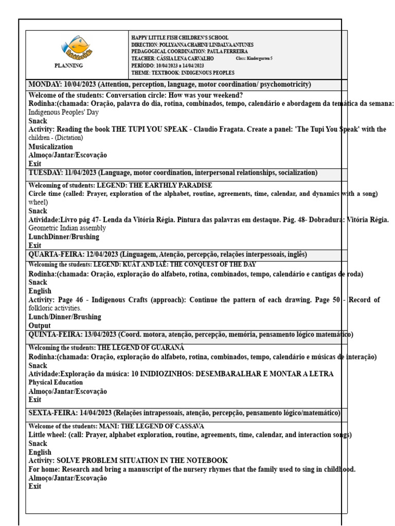 Indigenous Peoples Theme Week Plan | PDF