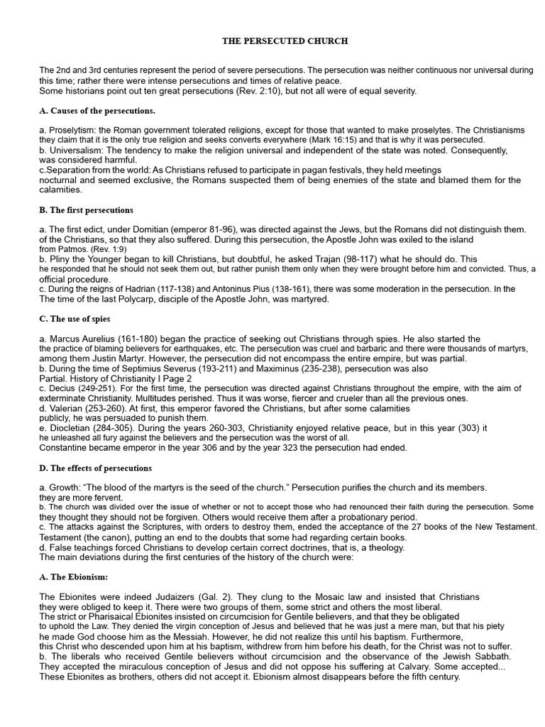 Early Christian Persecutions Explained | PDF | Theology | Abrahamic ...