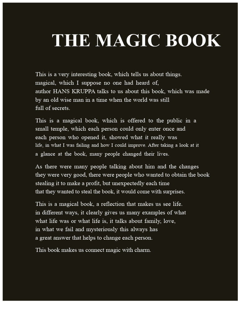 The Transformative Magic Book | PDF