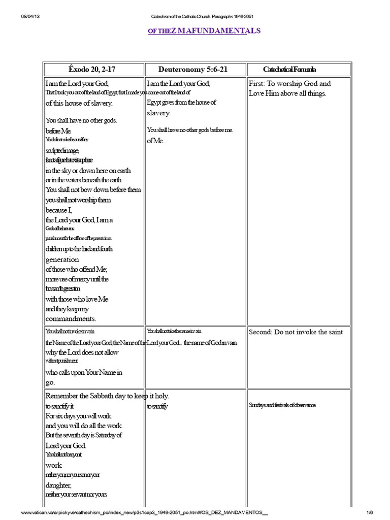 10 Commandments - Catechism of The Catholic Church | PDF | Ten ...