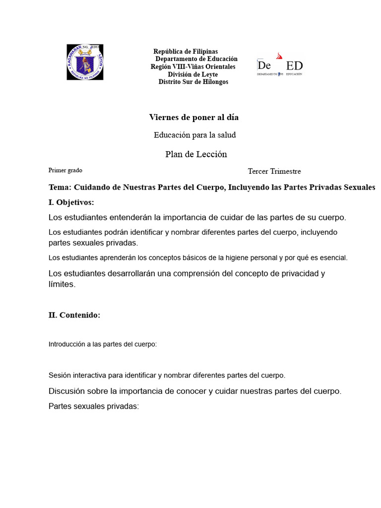 Educación en Salud de Primer Grado Recuperación Viernes 3er Trimestre ...