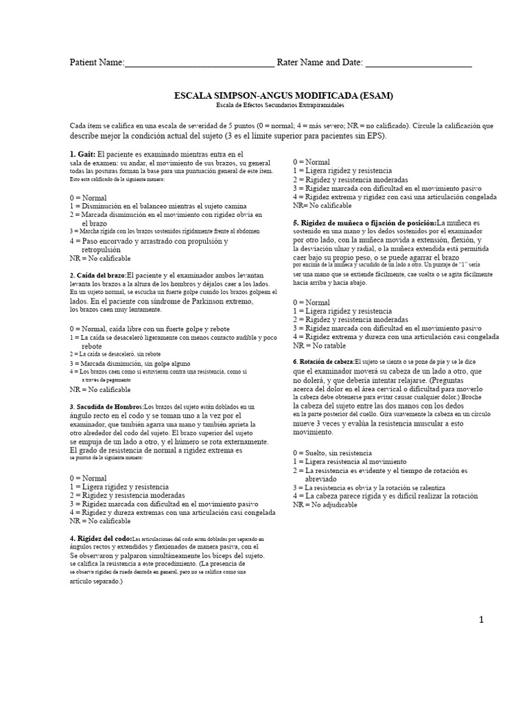 Simpson Angus Scale | PDF | Codo | Rigidez