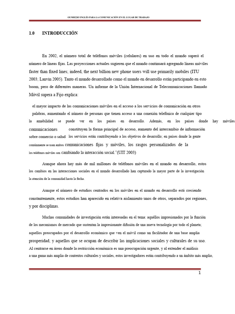 Impacto de los Teléfonos Móviles en la Comunicación | PDF | Smartphone ...