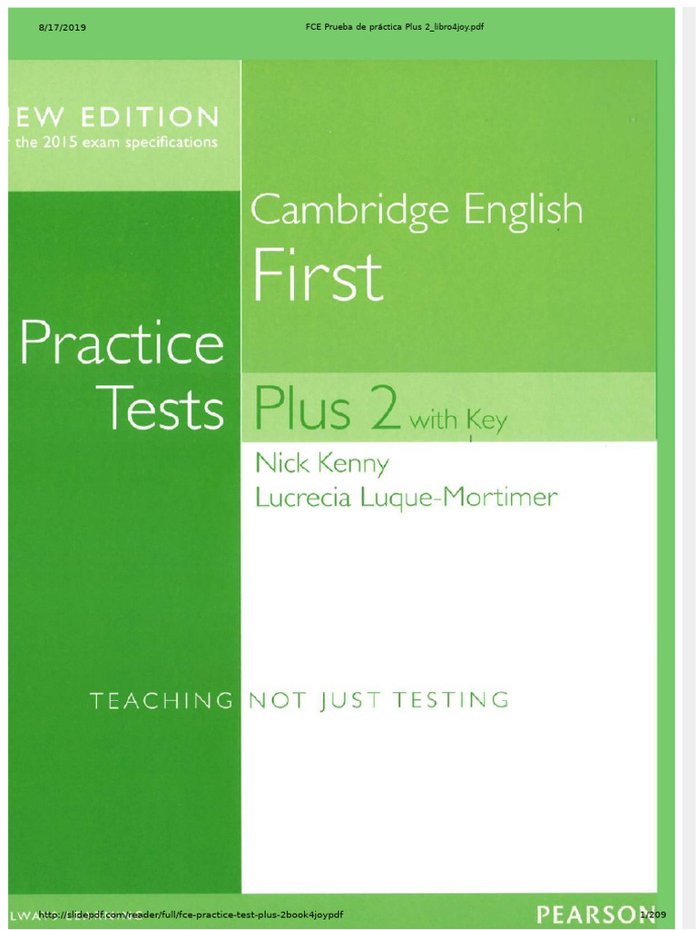 FCE Practice Test Plus 2 PDF Guide | PDF
