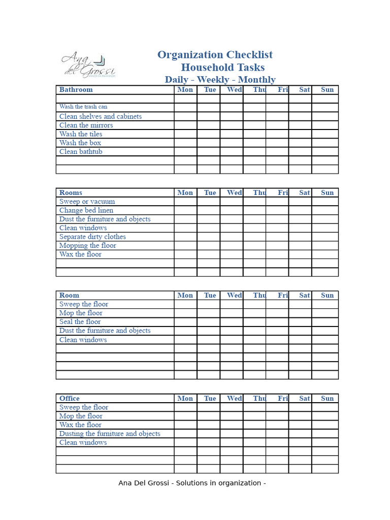 Task Organization Checklist | PDF