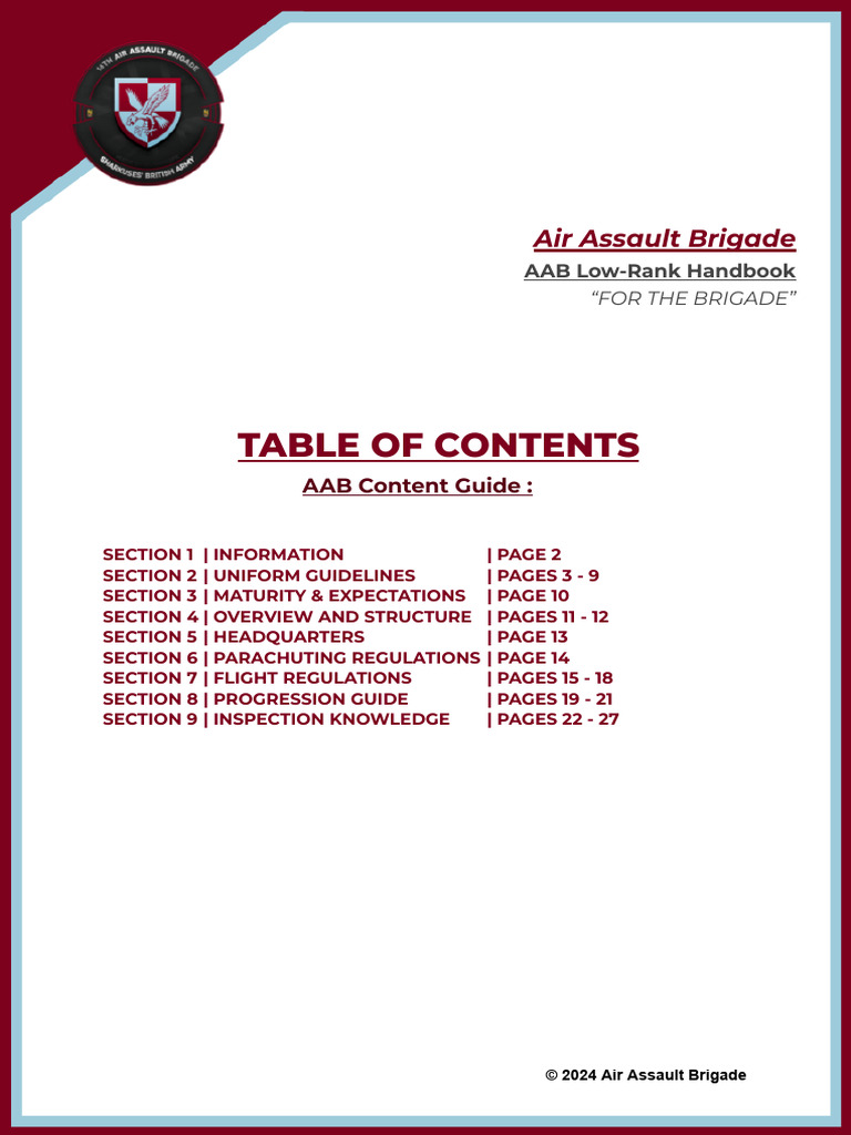 AAB Low-Rank Handbook Guide | PDF | Paratrooper | Brigade