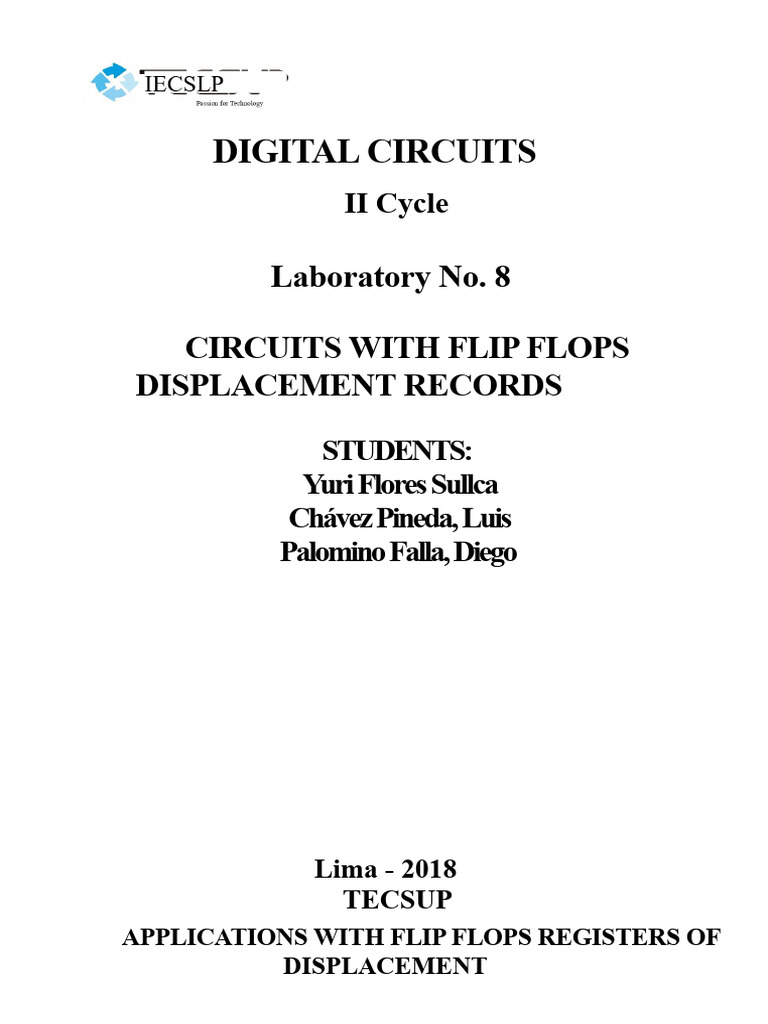 Lab08 Circuits With FLIP FLOPS, Shift Registers | PDF | Digital ...