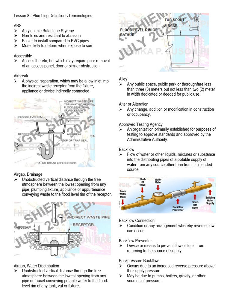 MPLE Lesson 8 | PDF | Sanitary Sewer | Plumbing