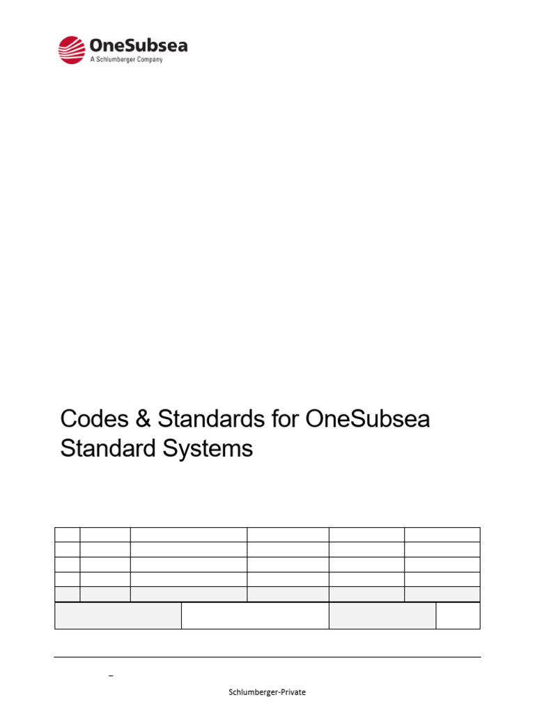 OneSubsea Standard Systems Codes & Standards | PDF | Pipe (Fluid ...