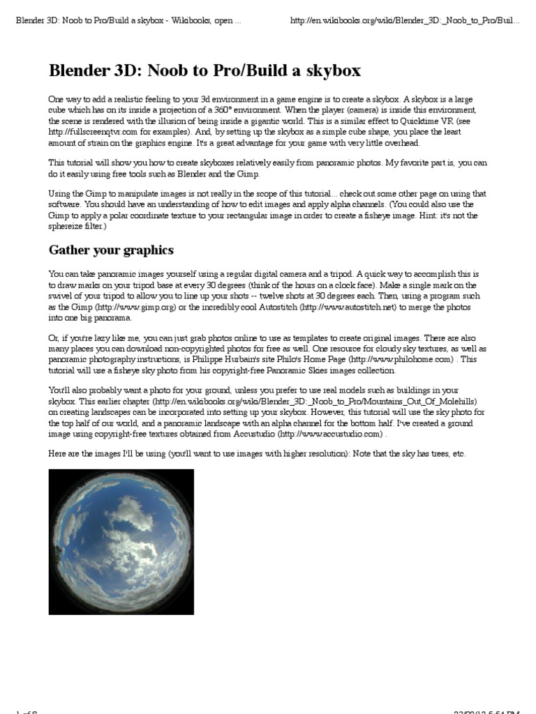 Blender Skybox | PDF | Texture Mapping | 3 D Computer Graphics