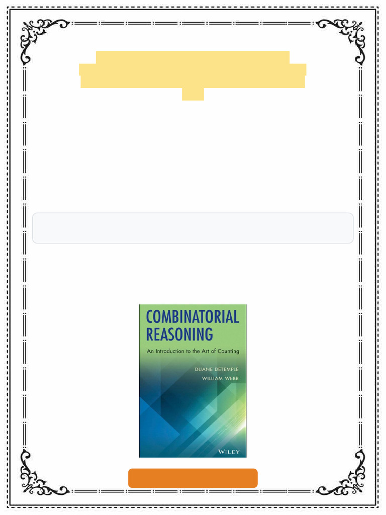 Combinatorial Reasoning An Introduction to the Art of Counting 1st ...