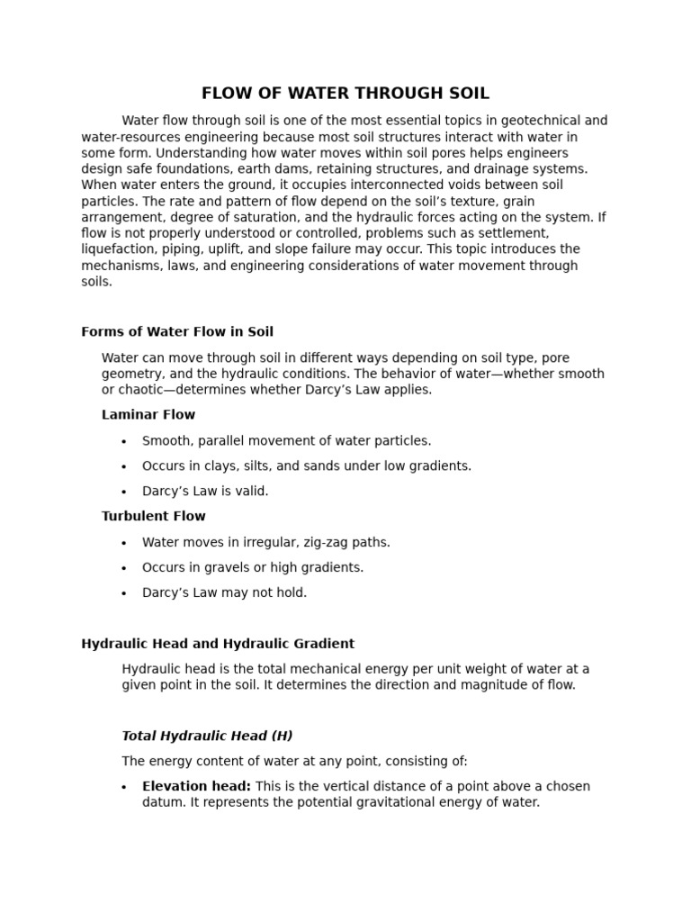 Flow of Water Through Soil | PDF | Porosity | Soil Mechanics