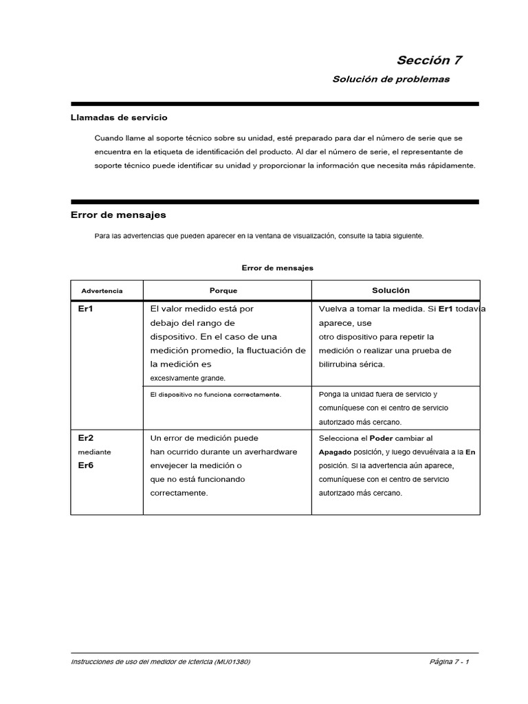 Solución de Problemas del Medidor de Ictericia | PDF | Medición ...