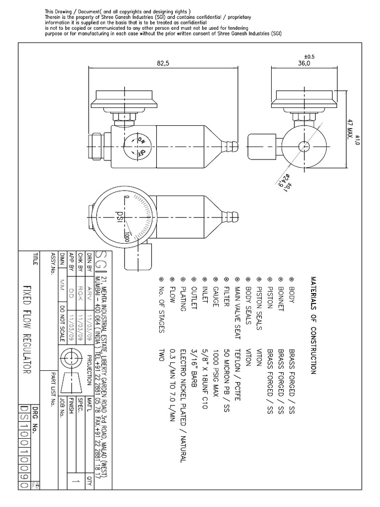 Fixed Flow Regulator | PDF