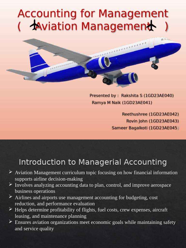 Aviation Accounting Management PPT | PDF | Expense | Airlines
